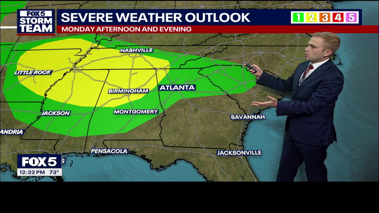 Monday noon forecast