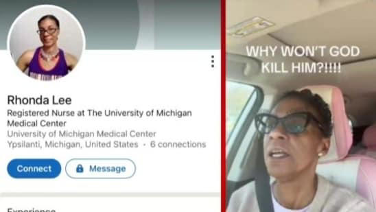 Rhonda Lee: Video of Michigan nurse threatening Trump with knife attack ...