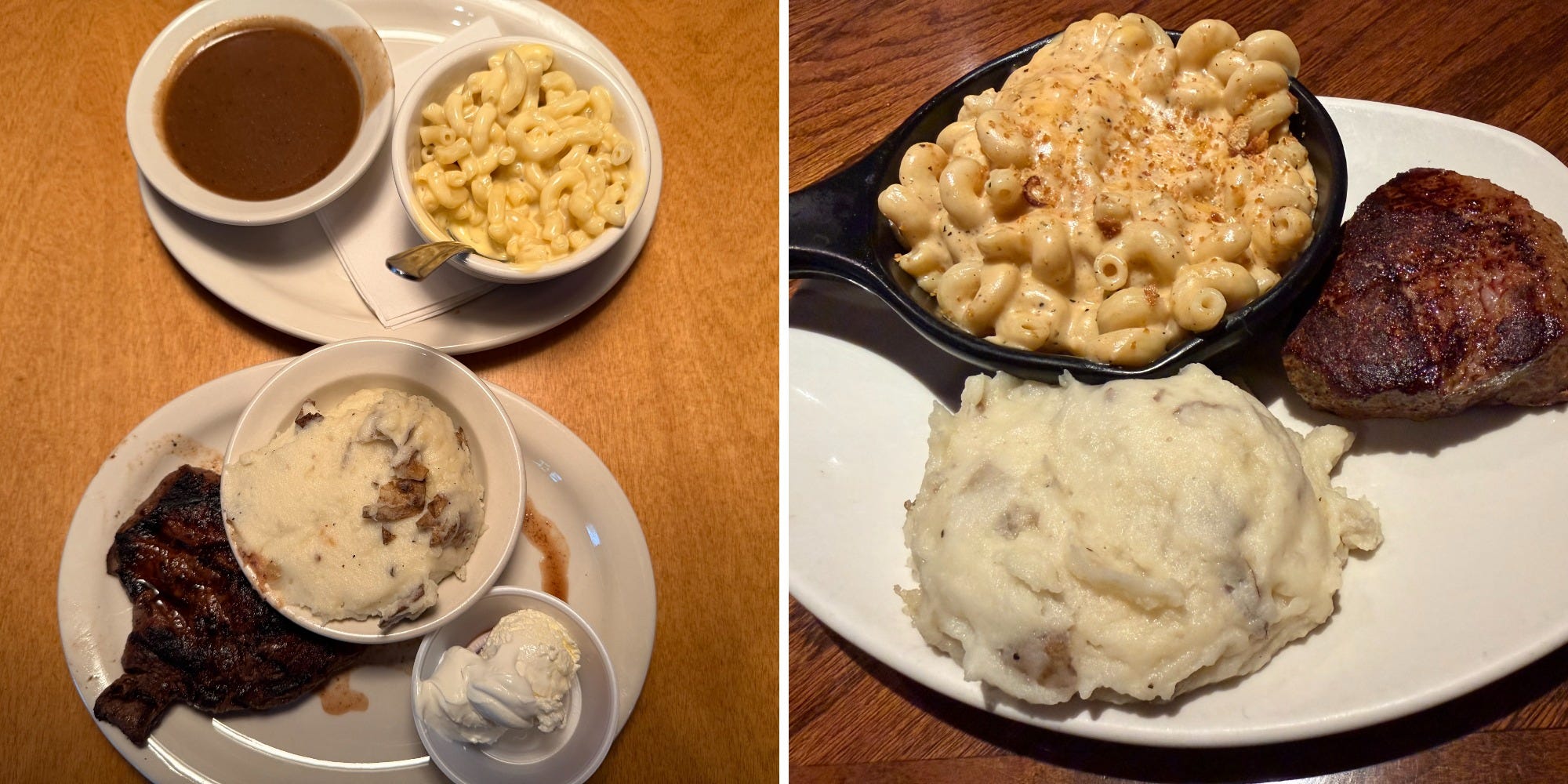 I ordered the same meal at Texas Roadhouse and Outback Steakhouse. The ...