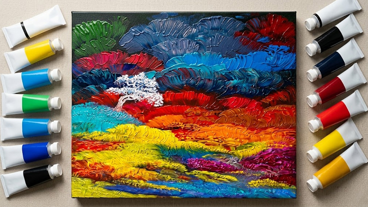 Create beautiful colorscape paintings with acrylic color mixing tips