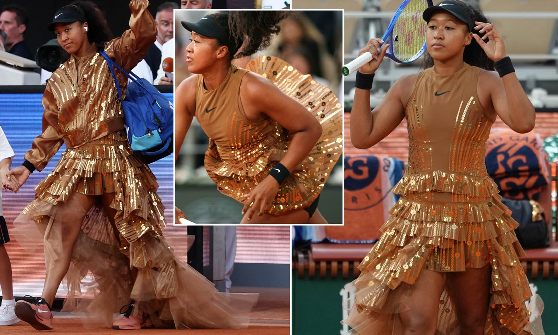 Naomi Osaka shows off new matching sequinned jacket and shirt over ...