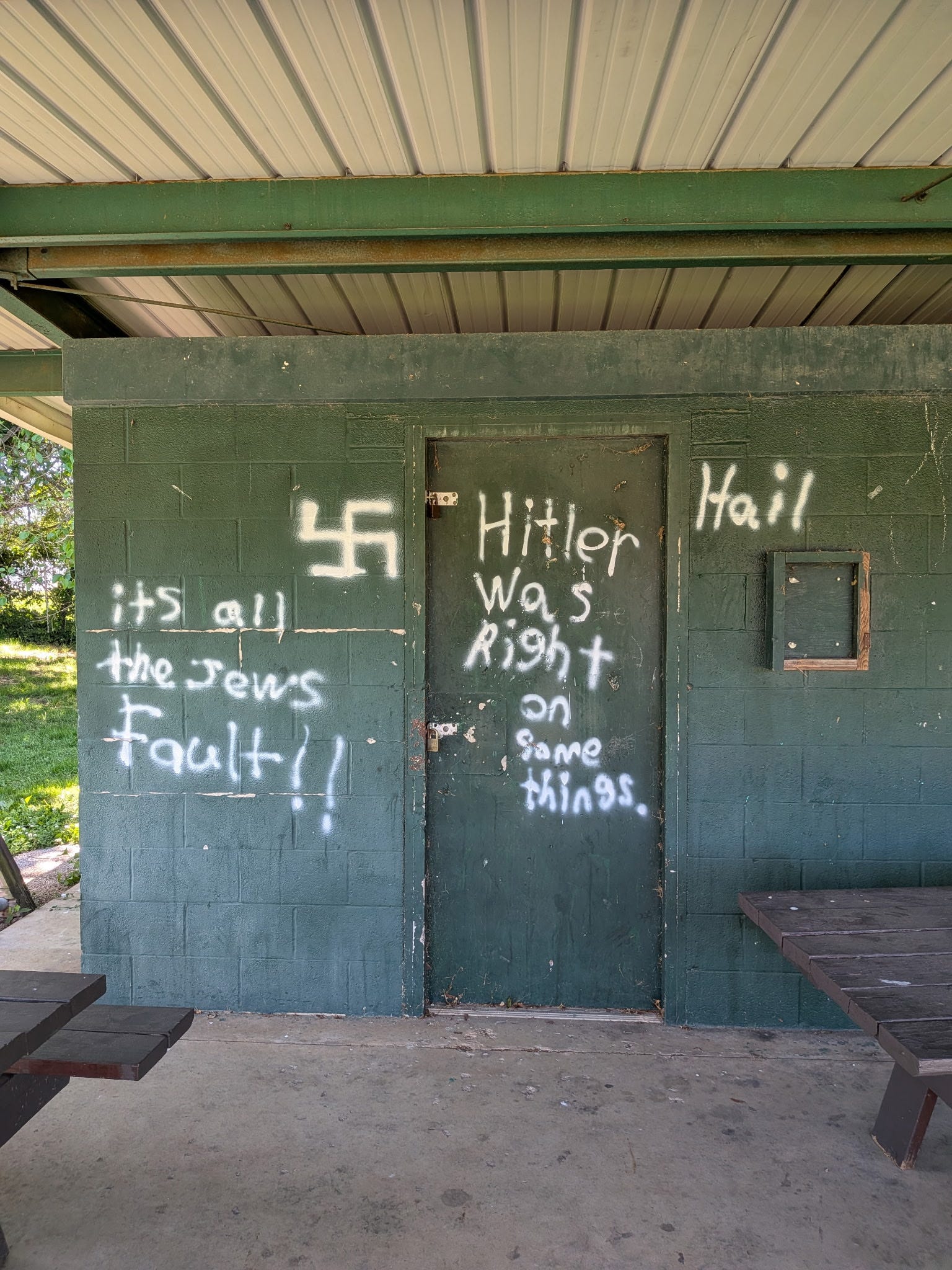 Officials rush to remove Nazi symbols, graffiti from York County park