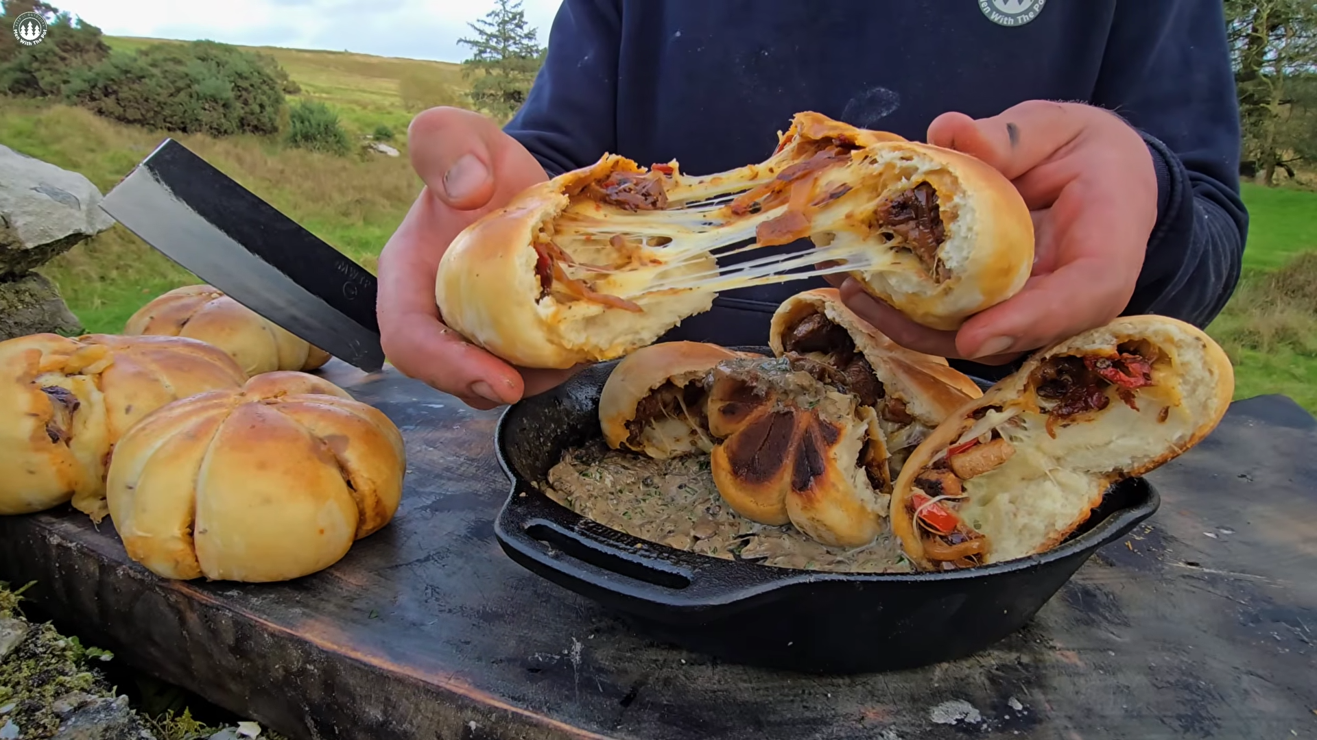 Watch how this wild tomahawk feast comes together over open fire