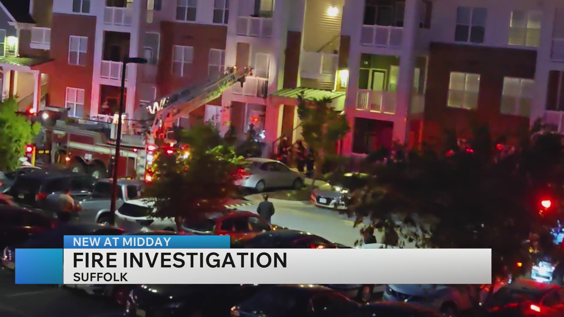 Crews in Suffolk respond to fire on Gateway Drive