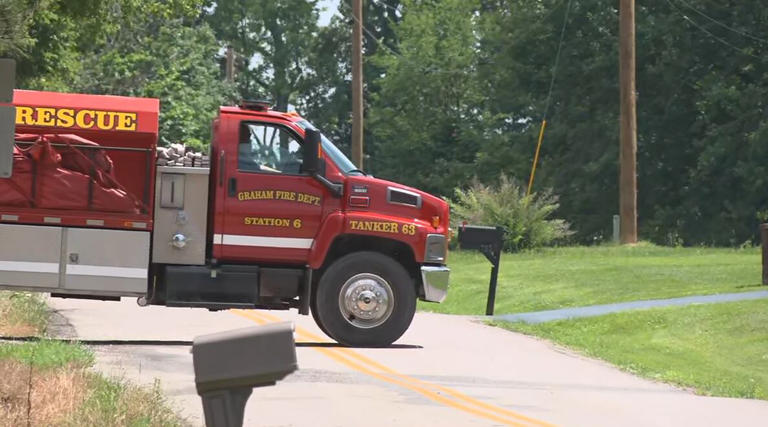 Several homes evacuated in Graham because of gas line fire