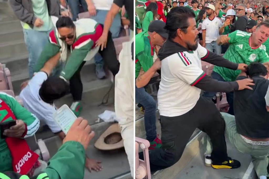 Mexico-Australia friendly spoiled by wild fan brawl at Rose Bowl