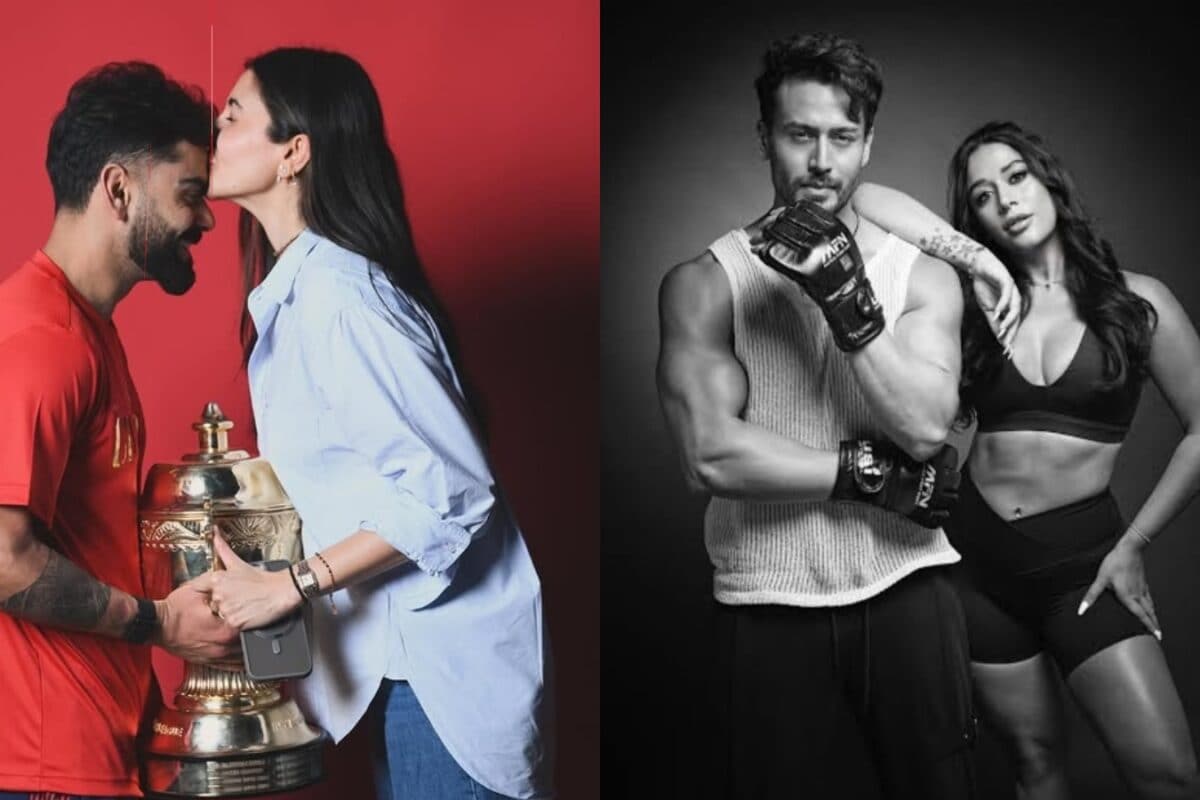 Anushka Sharma kisses Virat Kohli after RCB victory; Krishna Shroff ...