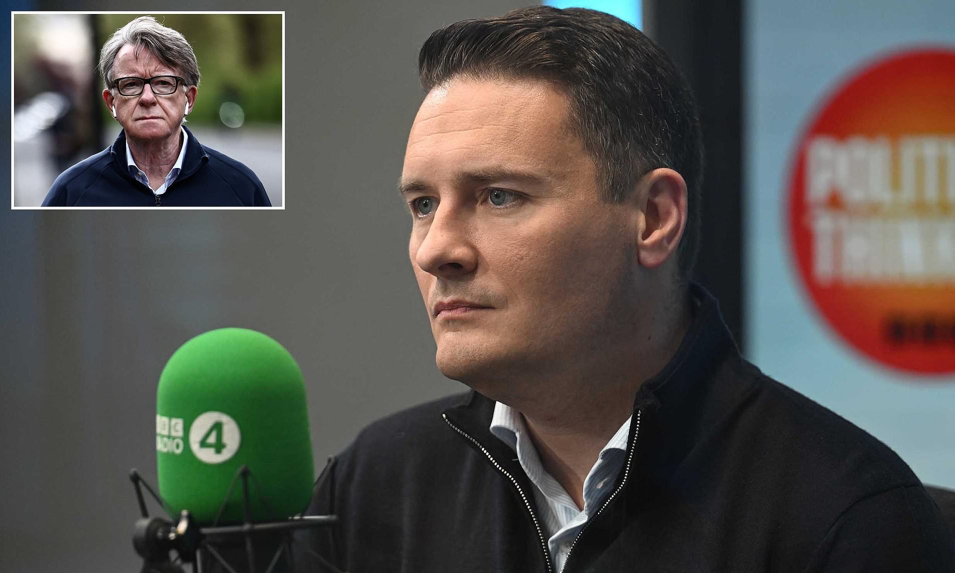Peter Mandelson jibed 'immature' Wes Streeting is having 'an early mid ...