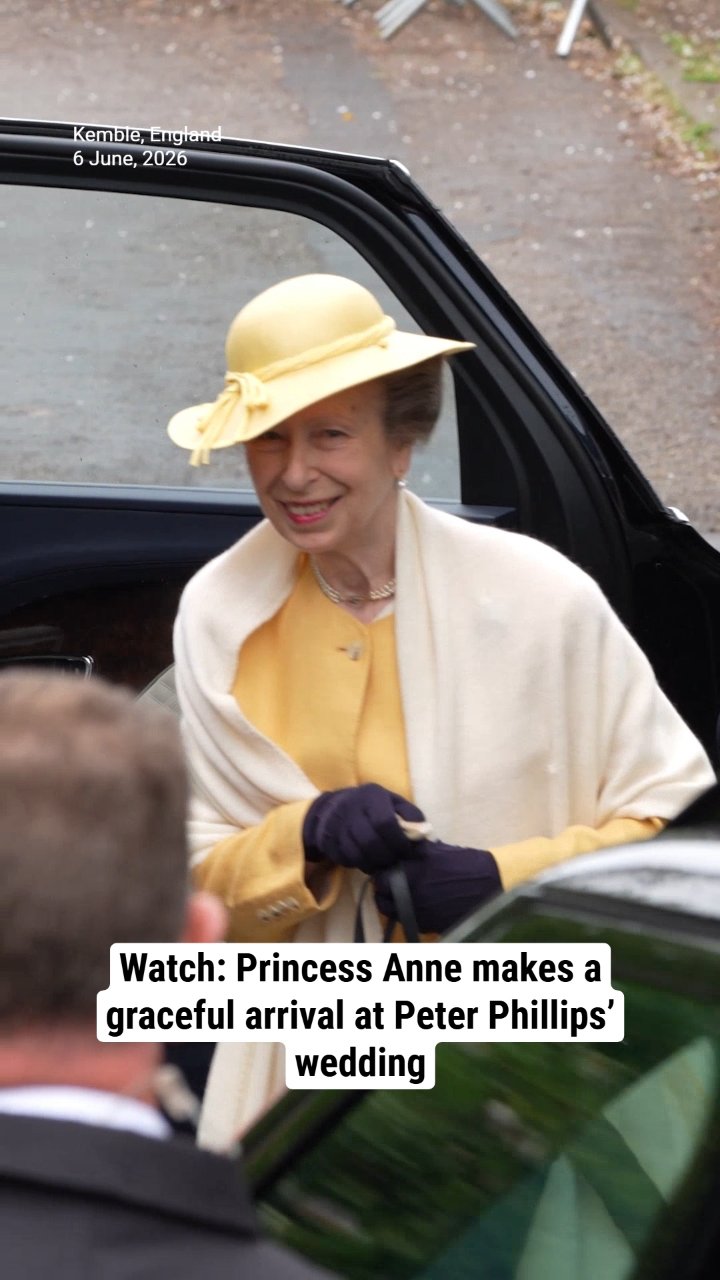 Watch: Princess Anne makes a graceful arrival at Peter Phillips’ wedding