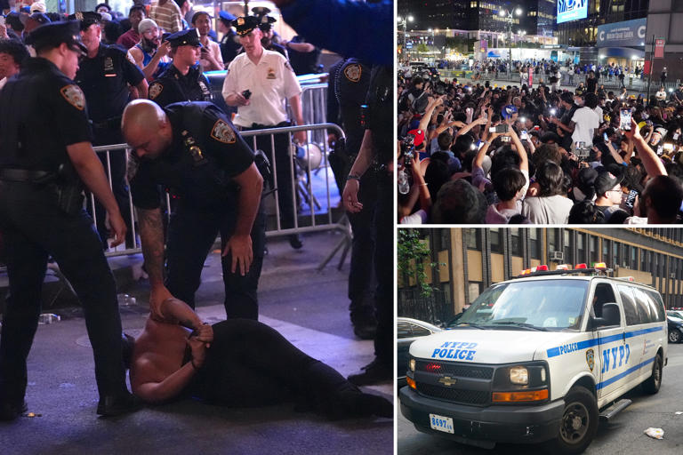 Flagrant foul! Female NY Knicks fan punches cop at watch party — and ...