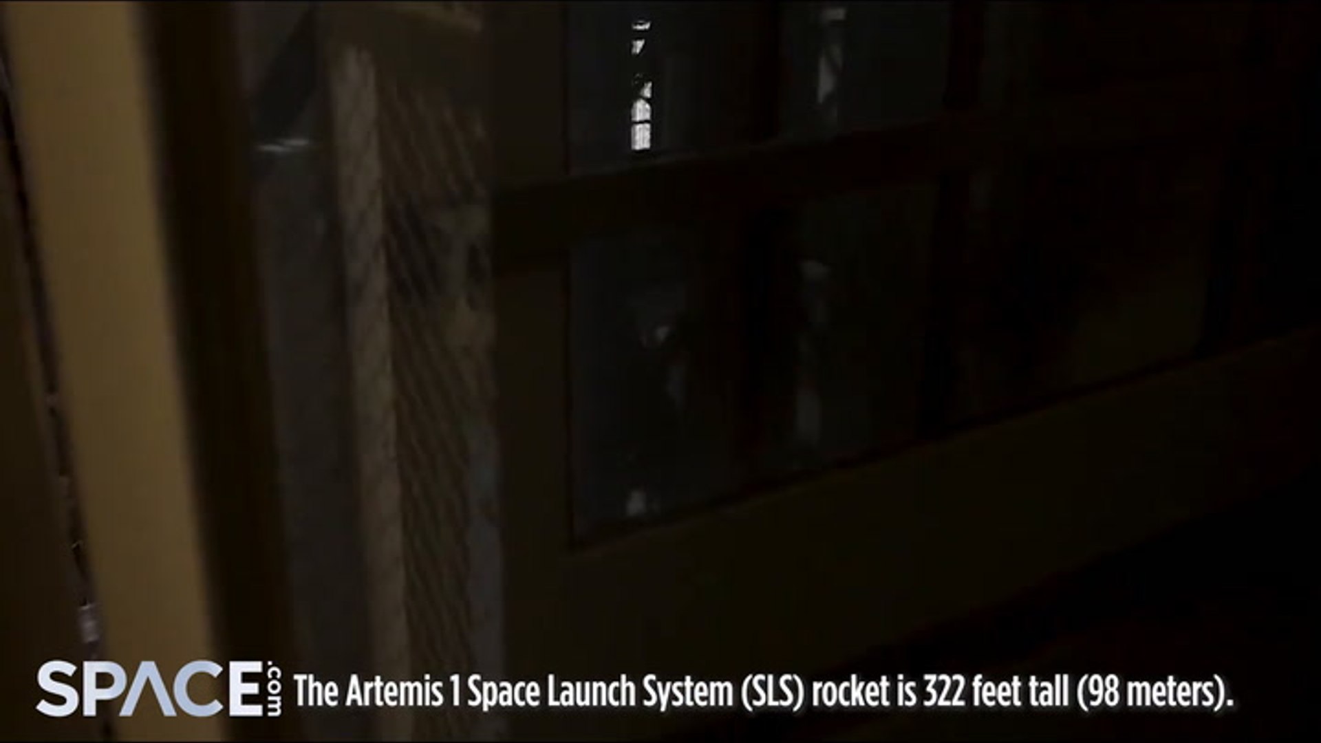 Footage of Artemis 1 moon rocket - view from the VAB elevator