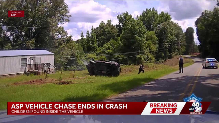 Driver arrested after trooper chase ends in a crash with children in ...