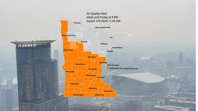 Air quality alert issued for western, southern Minnesota