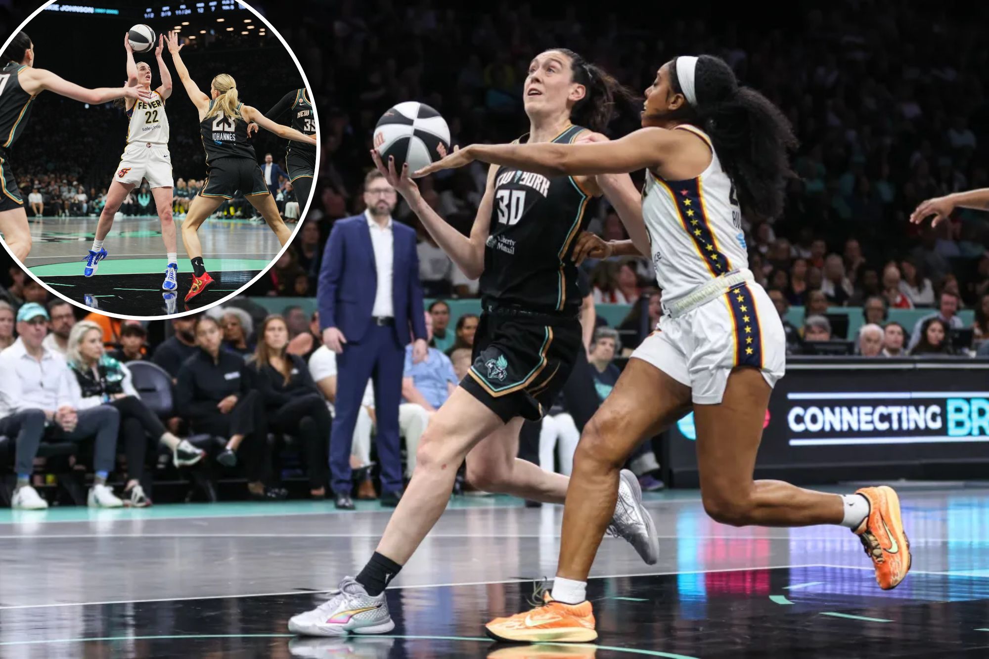 Breanna Stewart powers Liberty past Caitlin Clark, Fever as winning ...