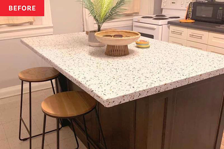 A jaw-dropping kitchen redo only used paint and peel-and-stick paper