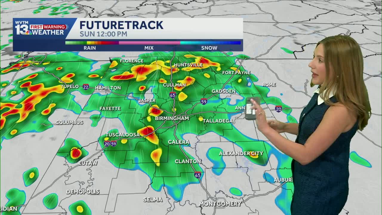 Soaking rain and heavy storms in Alabama's weather forecast Sunday