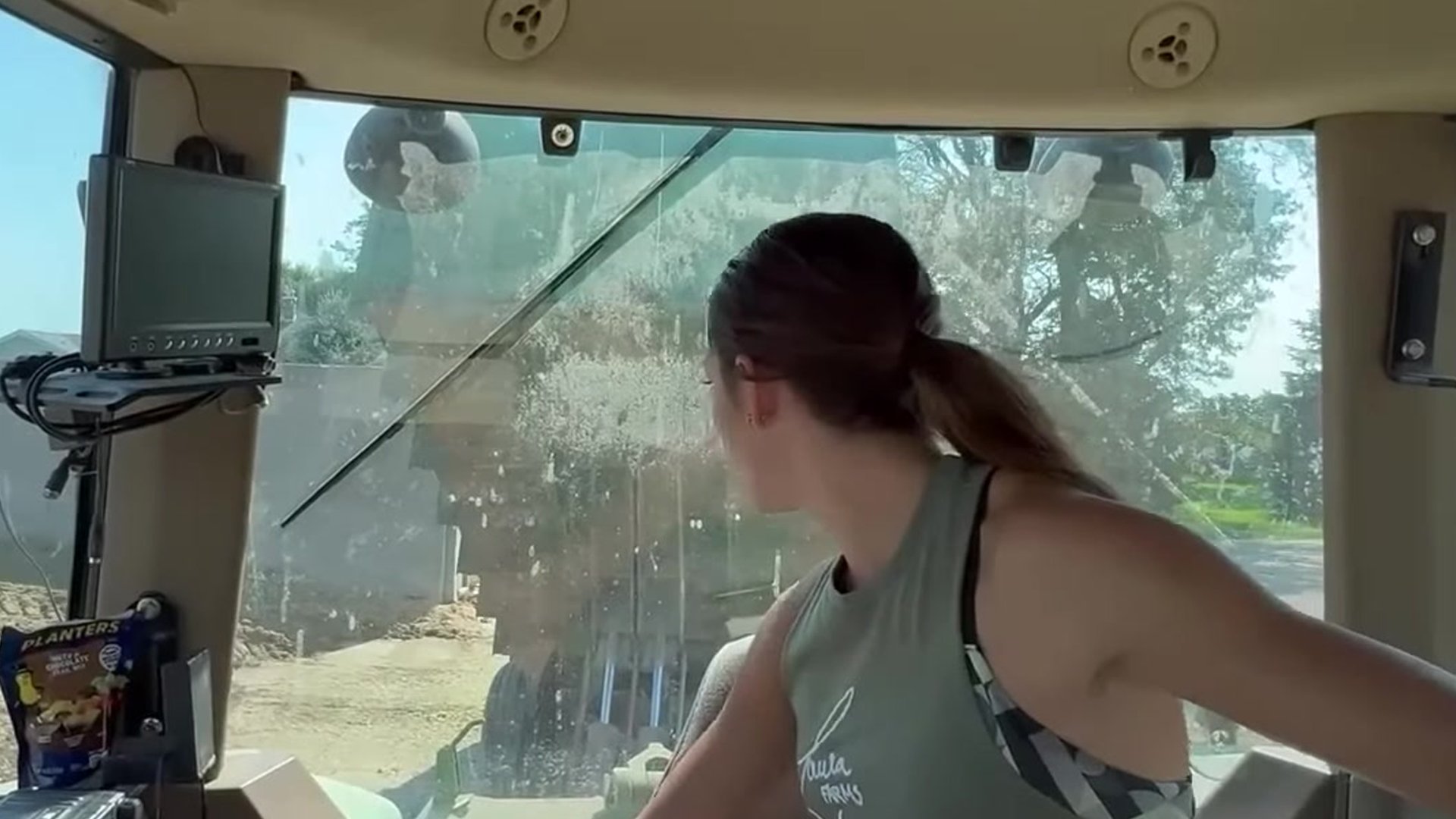 Dumping the silage wagon on the farm