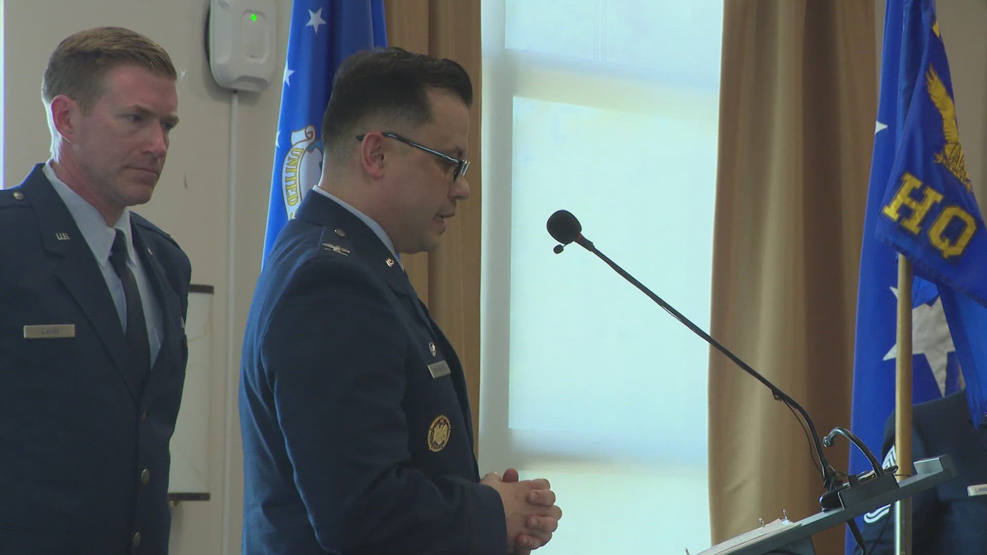 Change of command for Air National Guard at airbase