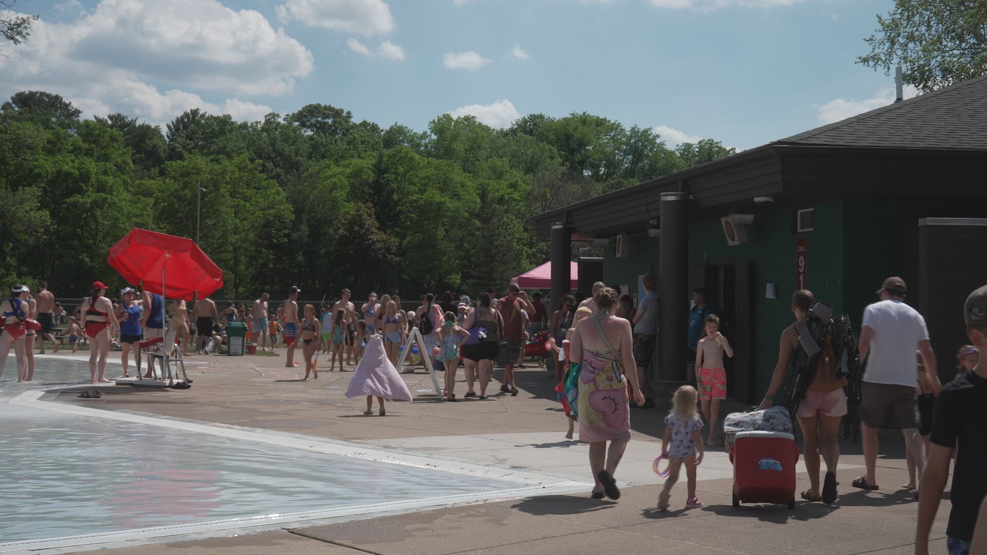Chippewa Falls community Pool hosts pool party for season open.