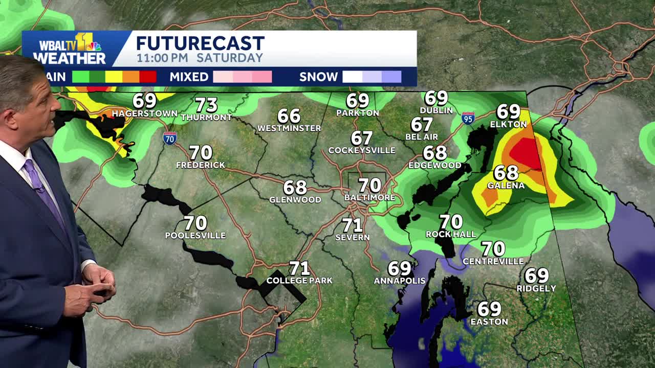 Storms tonight. Dry on Sunday for Baltimore