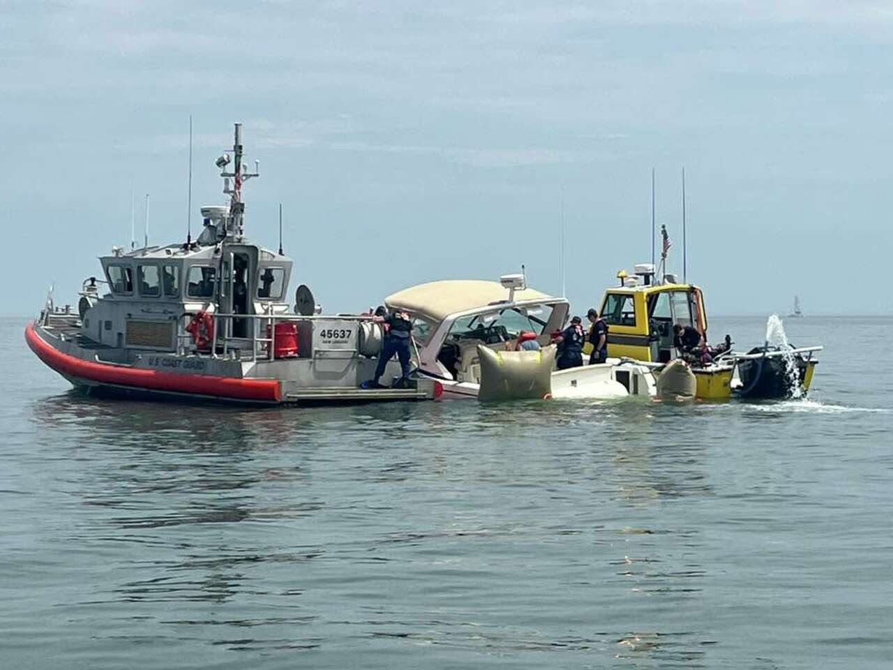Seven rescued from sinking boat near Branford Harbor, fire officials say