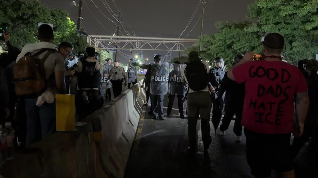 Tensions outside Delaney Hall rise again as local law enforcement ...