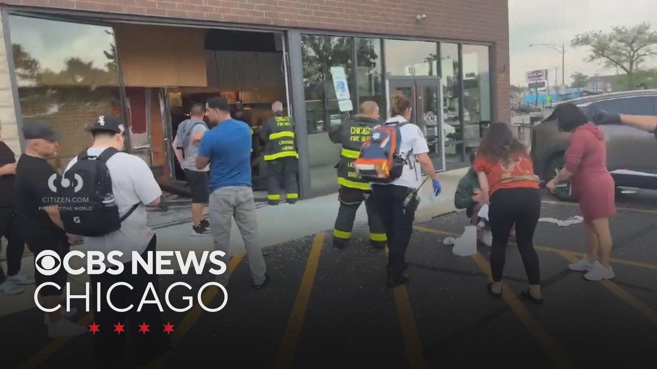 3 injured when car crashes into Chipotle restaurant