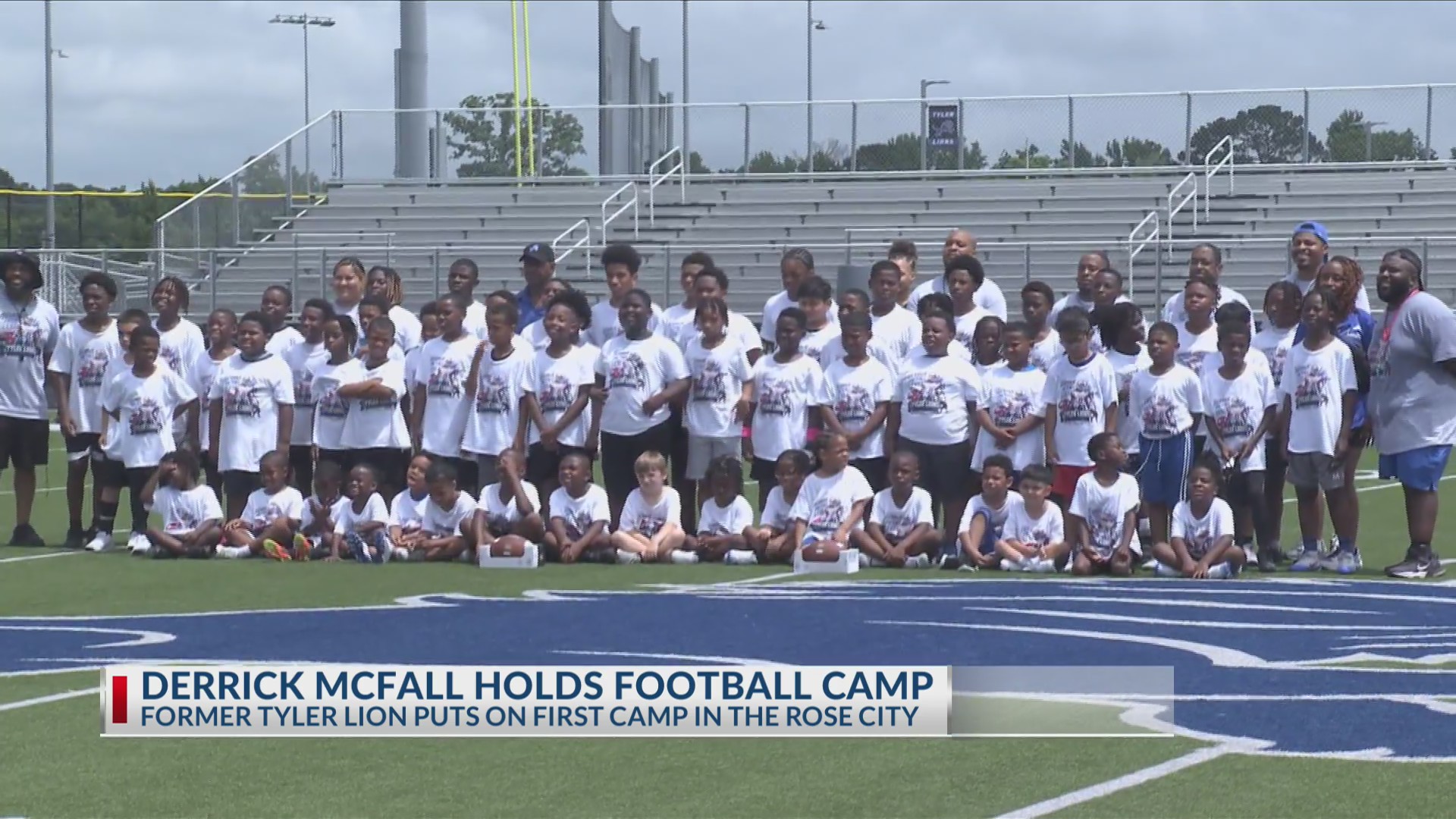 SMU football player, former Tyler Lions standout Derrick McFall holds ...