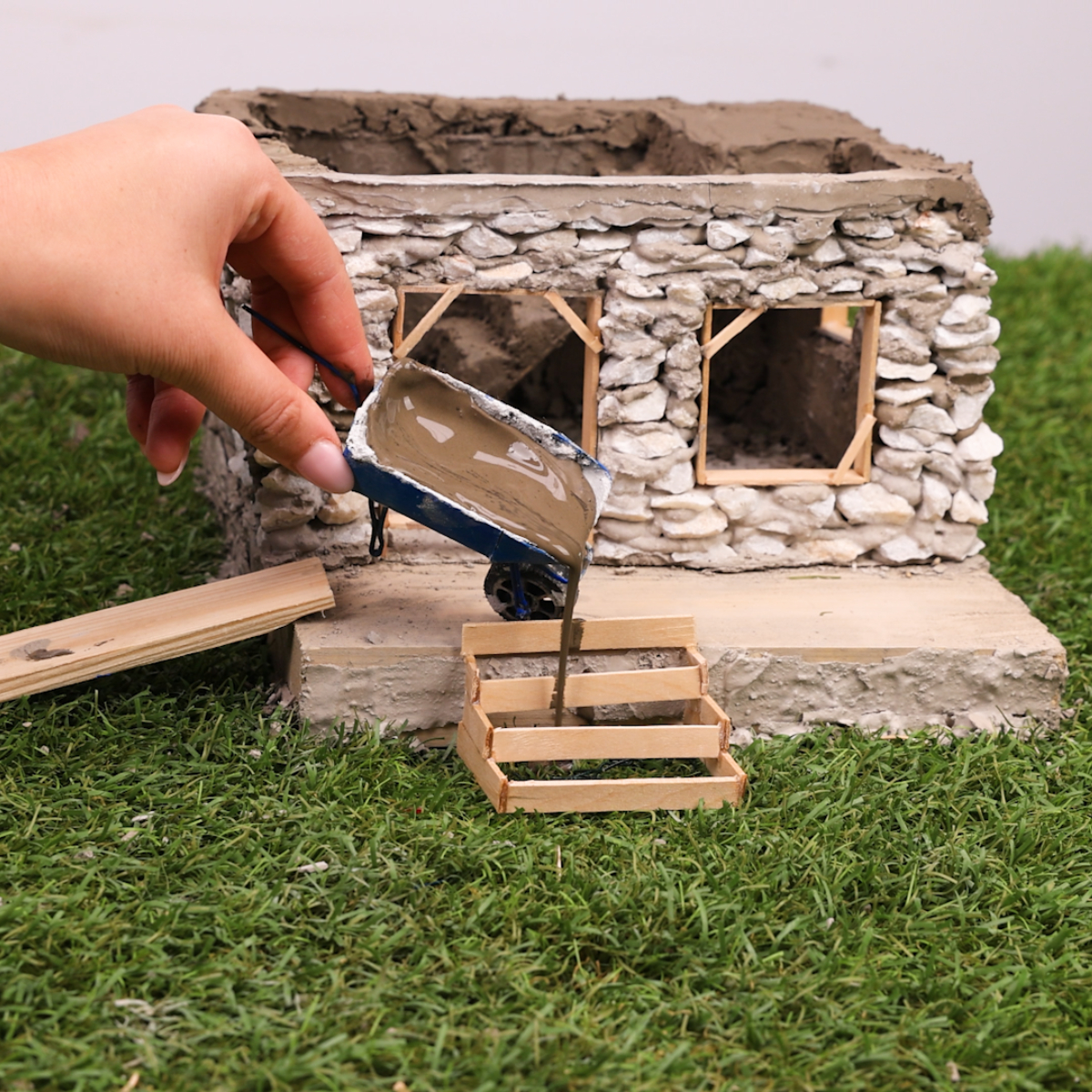 DIY haunted house made from stones