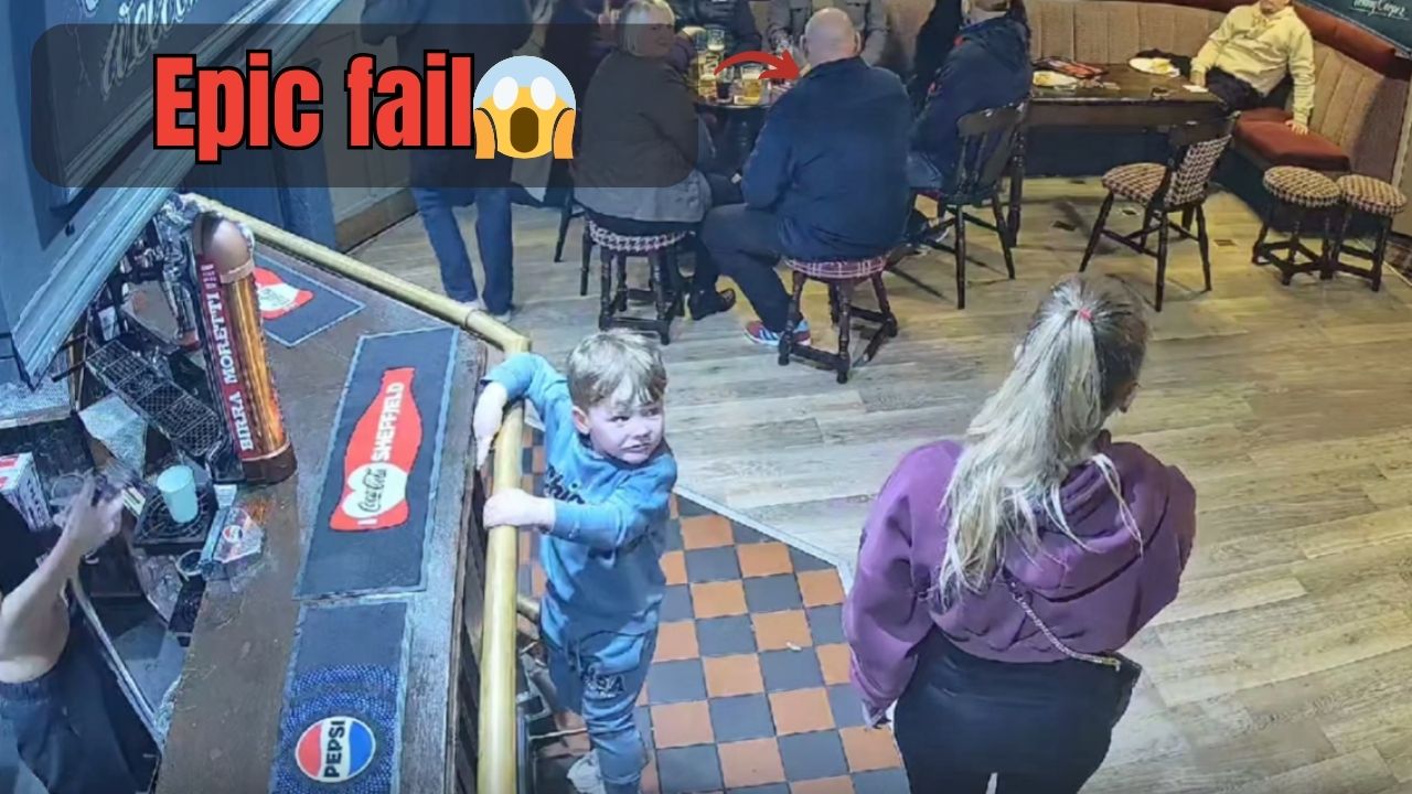 Pub patron hits floor after stool comes apart