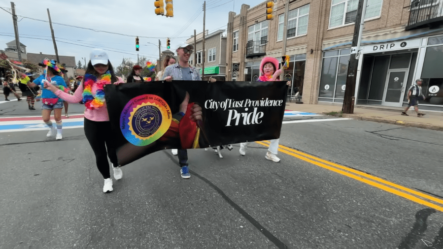East Providence holds Pride flag raising event, parade