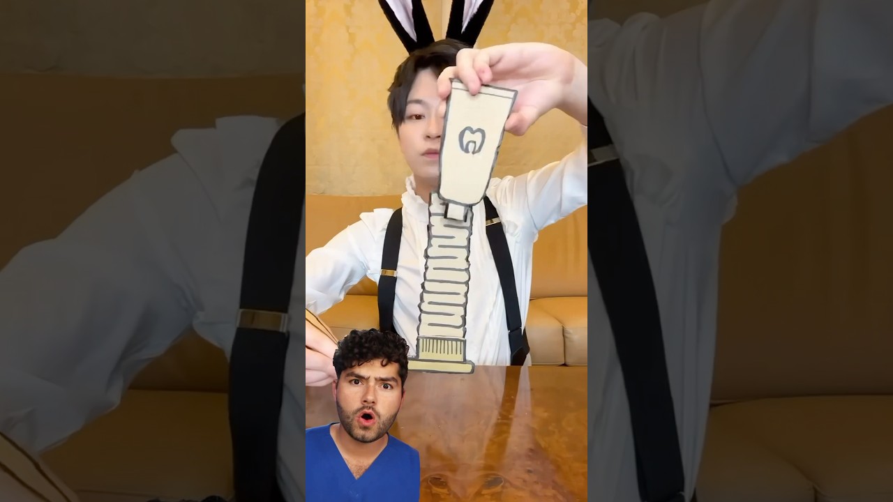 ASMR cardboard brushing teeth?