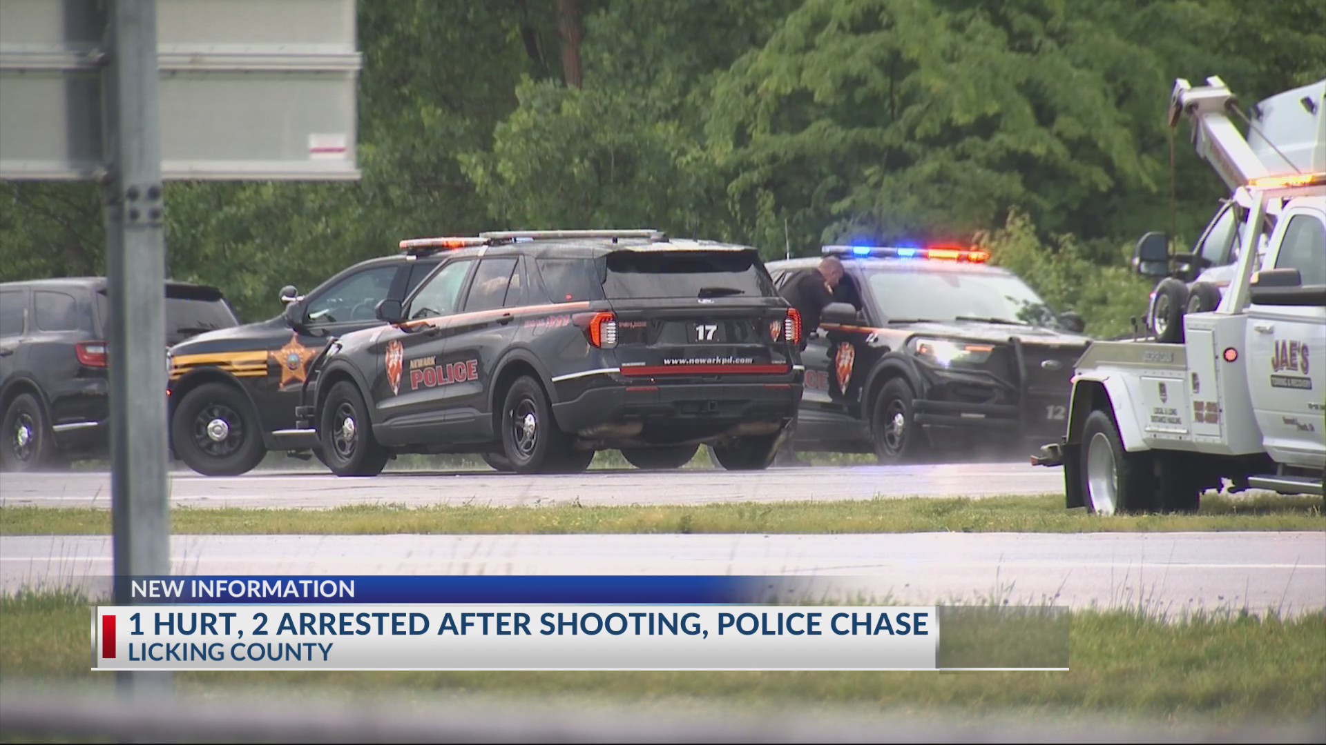 1 hurt, 2 arrested after shooting, police chase