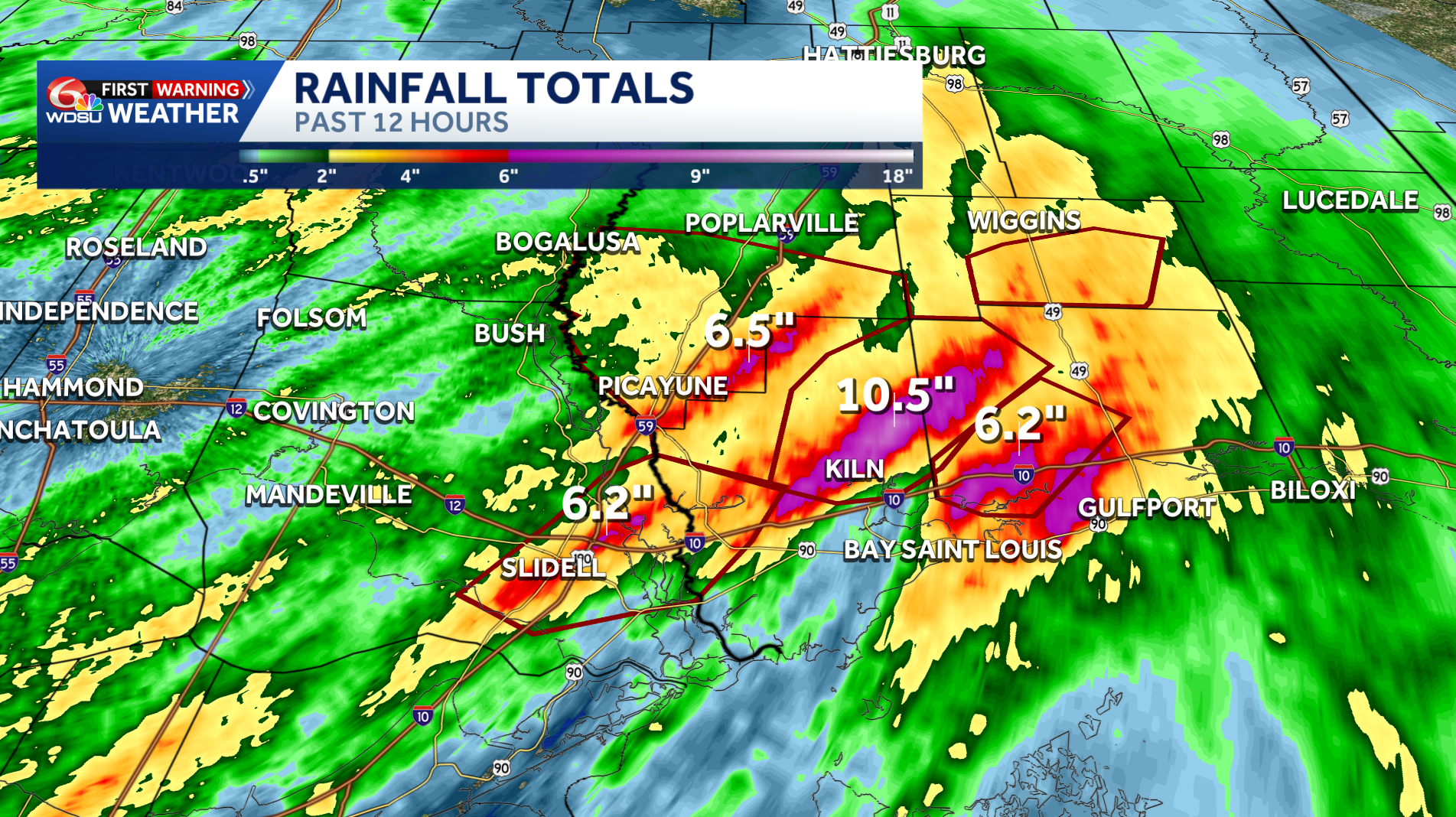 Heavy downpours in Slidell and Mississippi caused flooded roadways ...