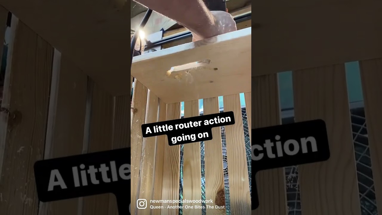 Trim router in action with a bearing bit #woodworking #tools #woodshop