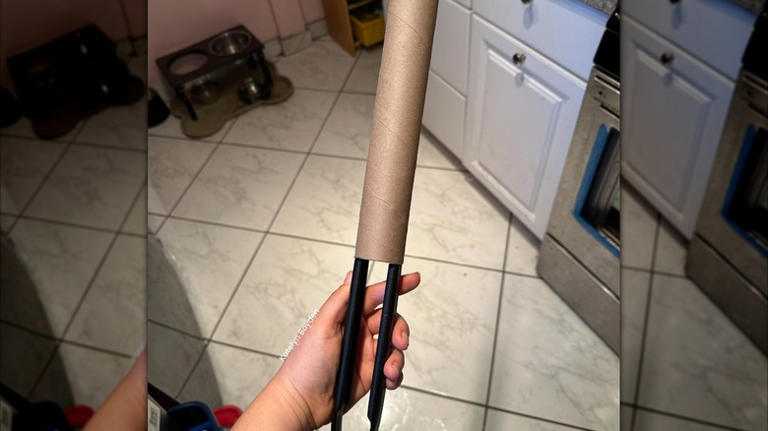 Ditch the clutter: Reuse paper towel rolls for a kitchen utensil ...