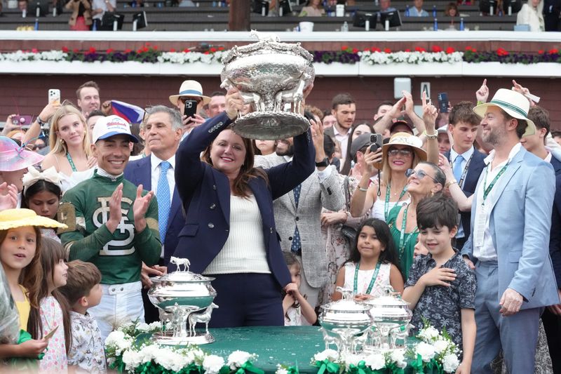 Golden Tempo wins 158th Belmont Stakes, winning first and third legs of ...