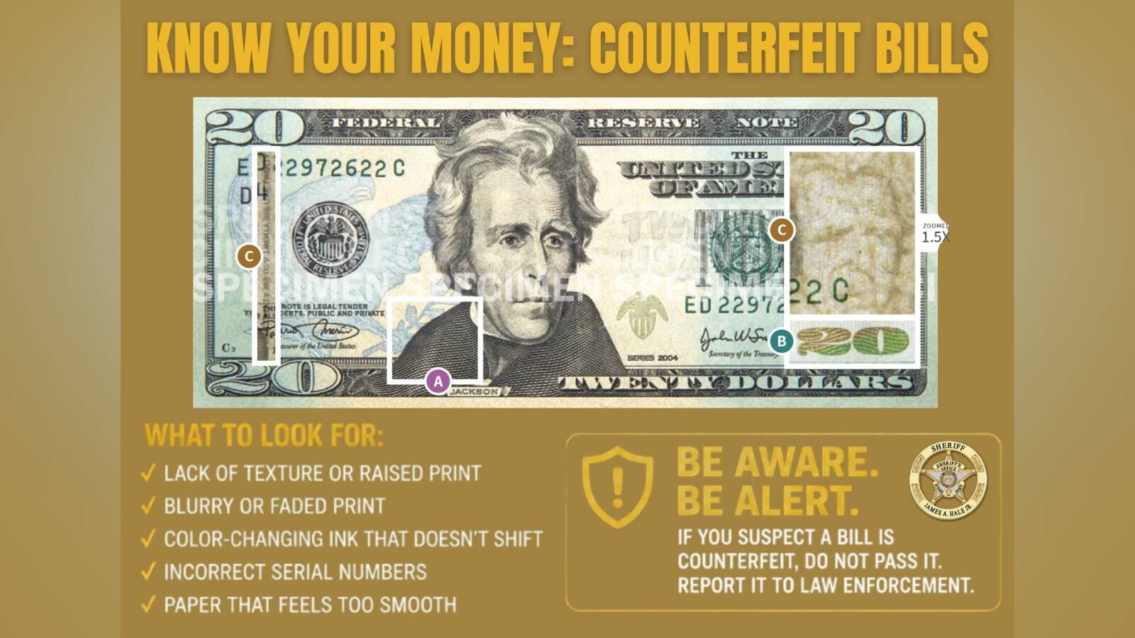 Watch out for fake $20 bills, sheriff’s office in Georgia county warns