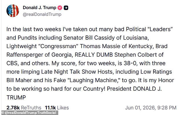 Bill Maher claps back at President Trump over 'low ratings' and 'fake ...