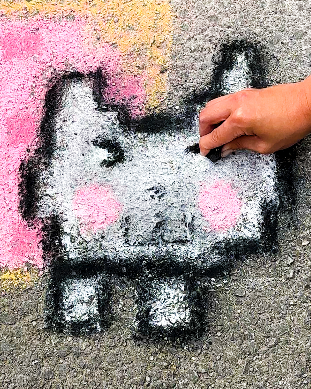 Artist creates amazing art with chalk! 🌈😻