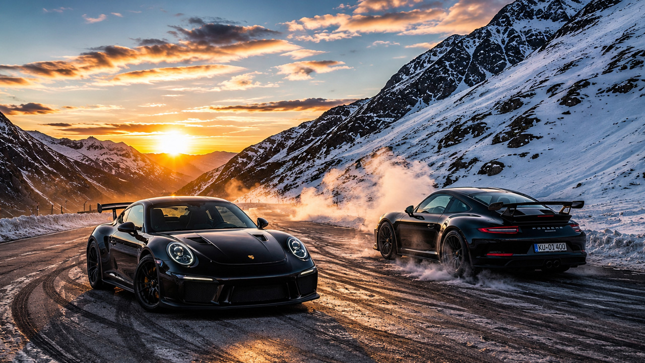 Can two GT3 RS drift through mountain roads?
