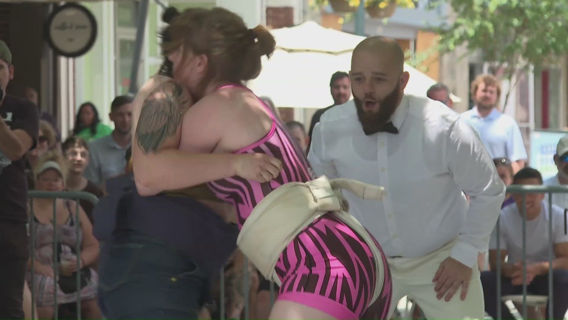 Sumo wrestlers flood downtown Greensboro for NC State Wrestling Competition