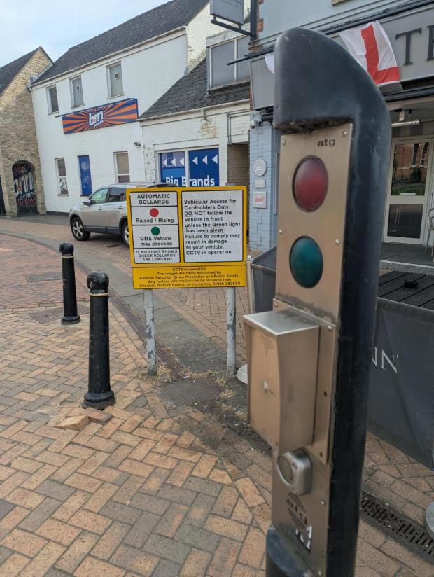 Cycling group labels Oxfordshire town bollard dilemma 'ongoing ...