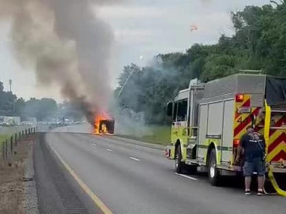 Trailer full of fireworks catches fire, causes explosions endangering ...