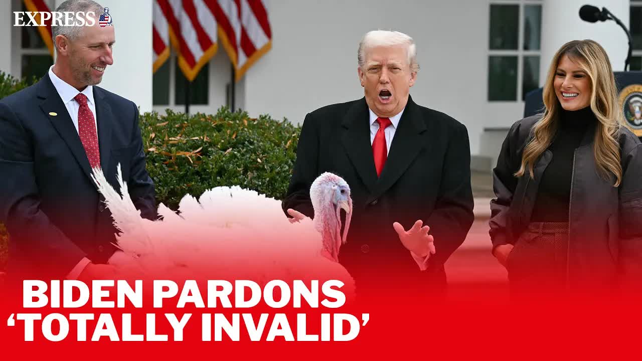 Trump pardons Thanksgiving turkeys, calls Biden pardons 'Totally invalid'