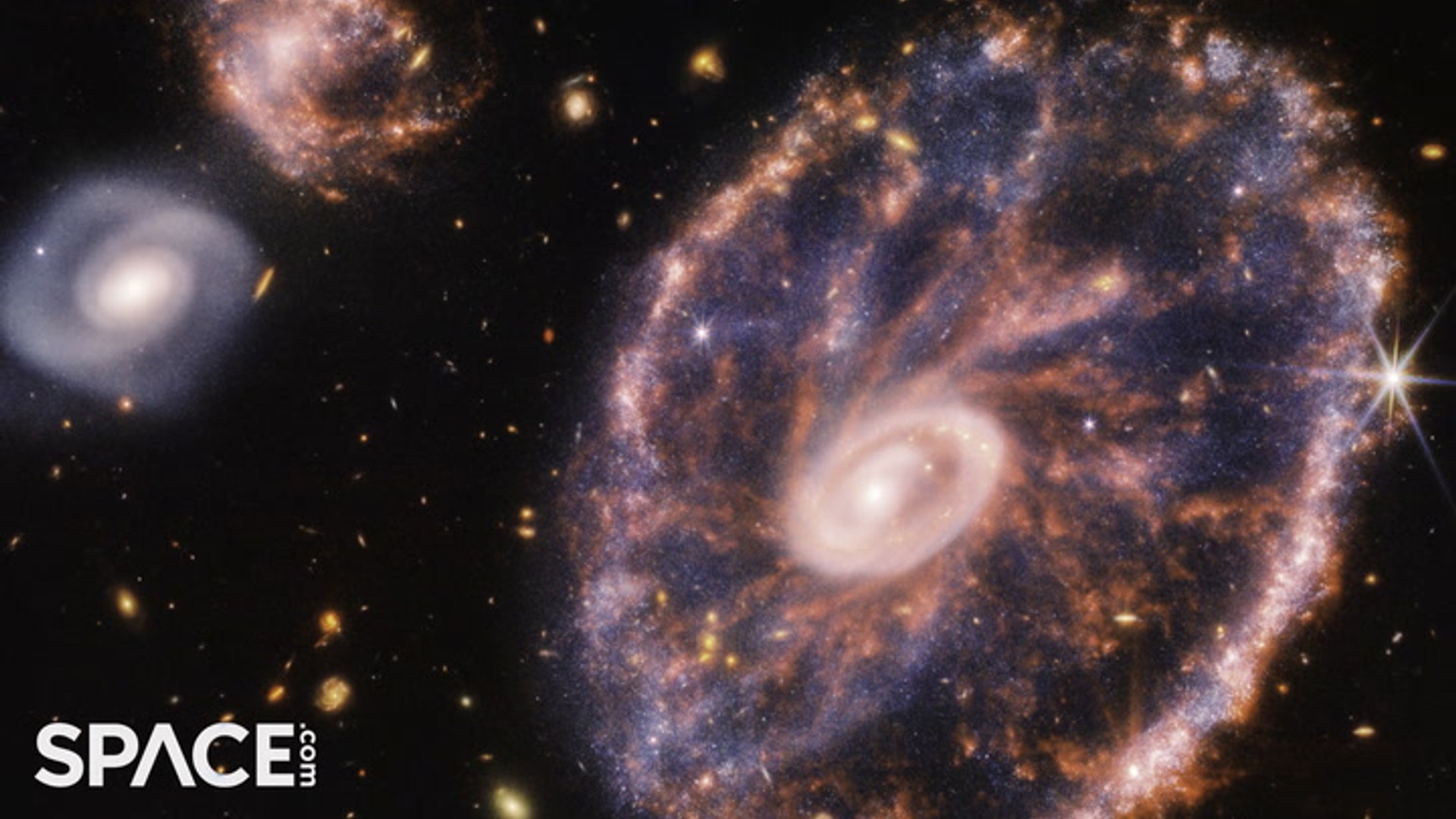 4K Cartwheel Galaxy views via Hubble Space Telescope
