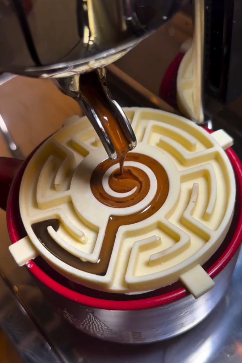 Espresso maze coffee creation