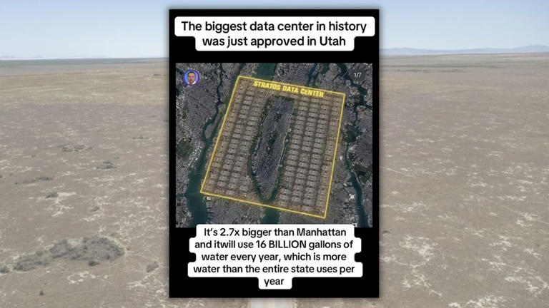 Will Utah data center use 16B gallons of water and span almost 3 ...