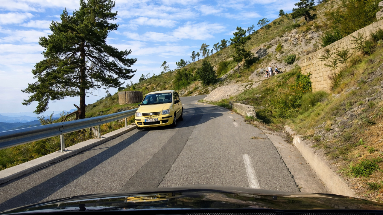 Driving through the scenic French Alps mountain roads (4K)