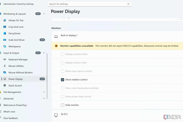 PowerToys can now control my monitor's brightness, and Windows still can't